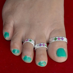 Silver Toe Ring Round Toes Ring Cute Toe Ring Adjustable Sterling ...