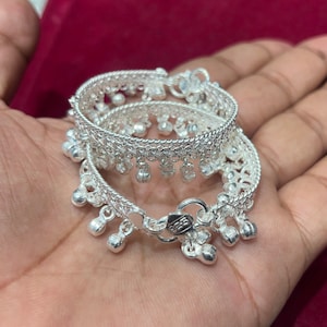 92.5 Sterling Silver Baby Anklet - Baby Birthday Payal Full Jingling ...