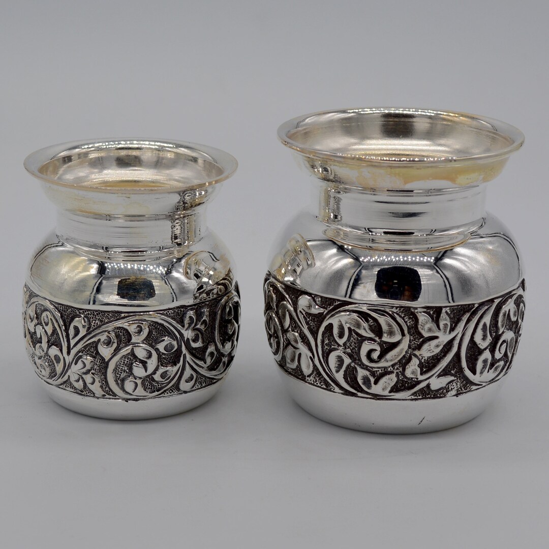 Pure Silver Kalash for Puja Mandir Lota, Silver Kalasam for Gift and ...