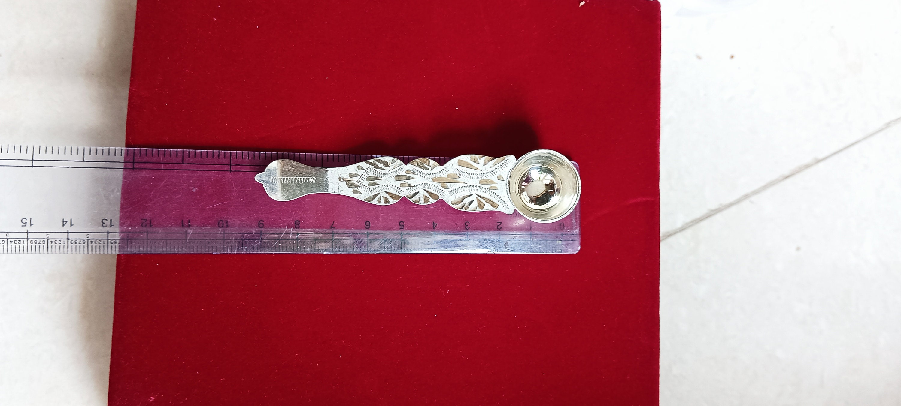 Pure Silver Pancha Patra With Spoon, Plain Silver Pancha Patra ...