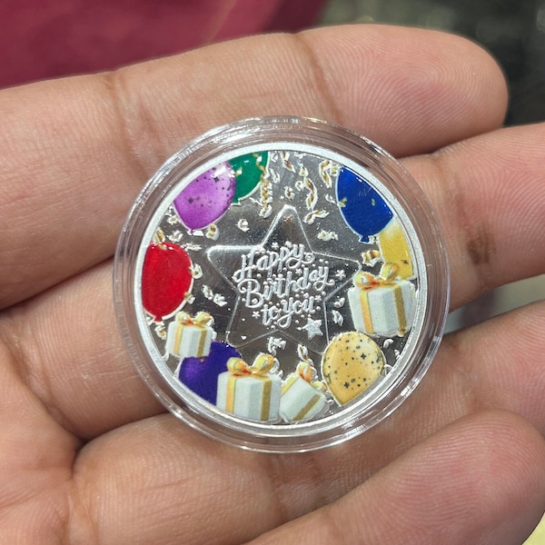 Happy Birthday Silver Coins - Etsy