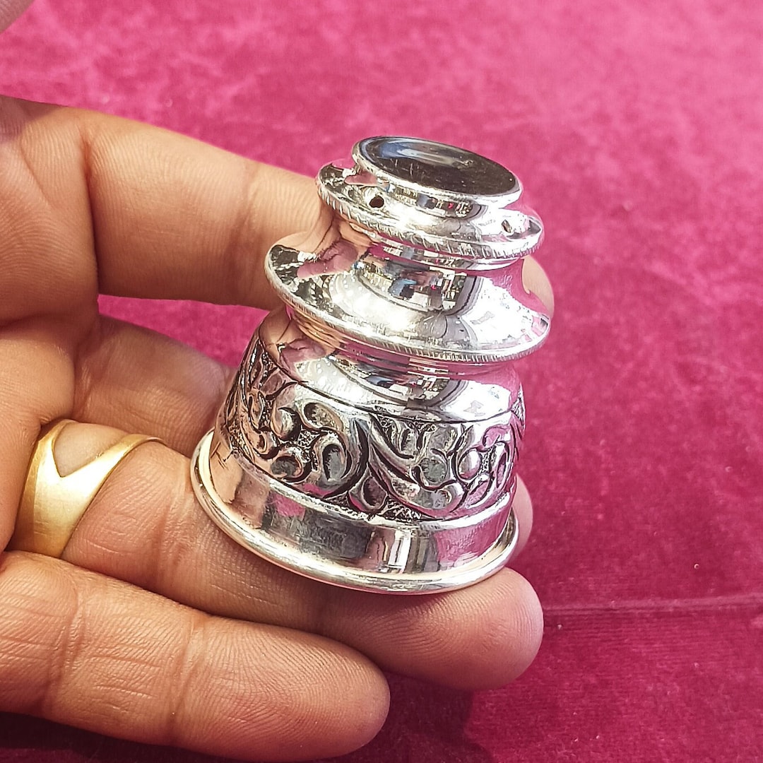 Pure Silver Agarbatti Stand Round Shanku, Deign Silver Gift Items ...