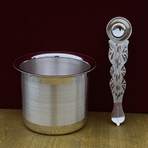 Pure Silver Pancha Patra With Spoon, Plain Silver Pancha Patra ...