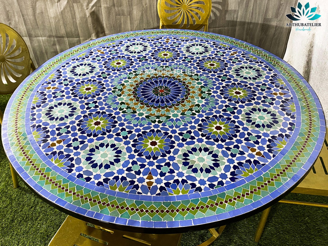 Mosaic Table Round for Outdoor and Indoor 100% Handcrafted - Etsy