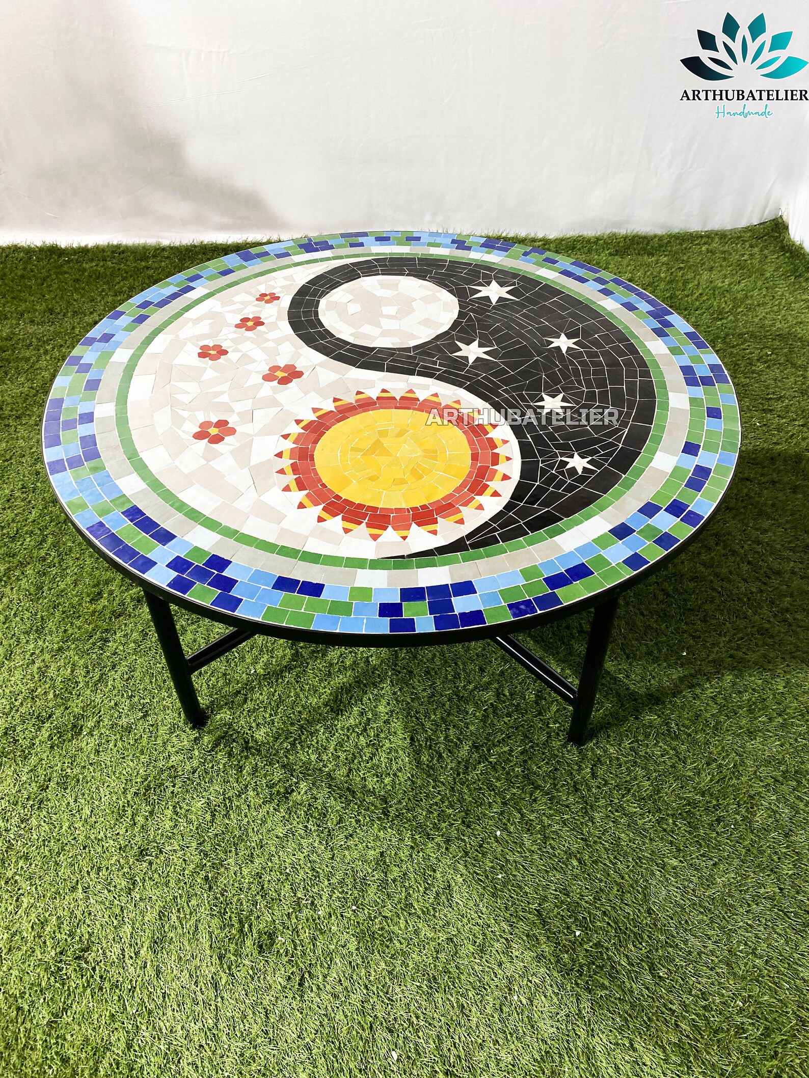CUSTOMIZABLE Yin Yang Mosaic Table for Outdoor-indoor Coffee - Etsy