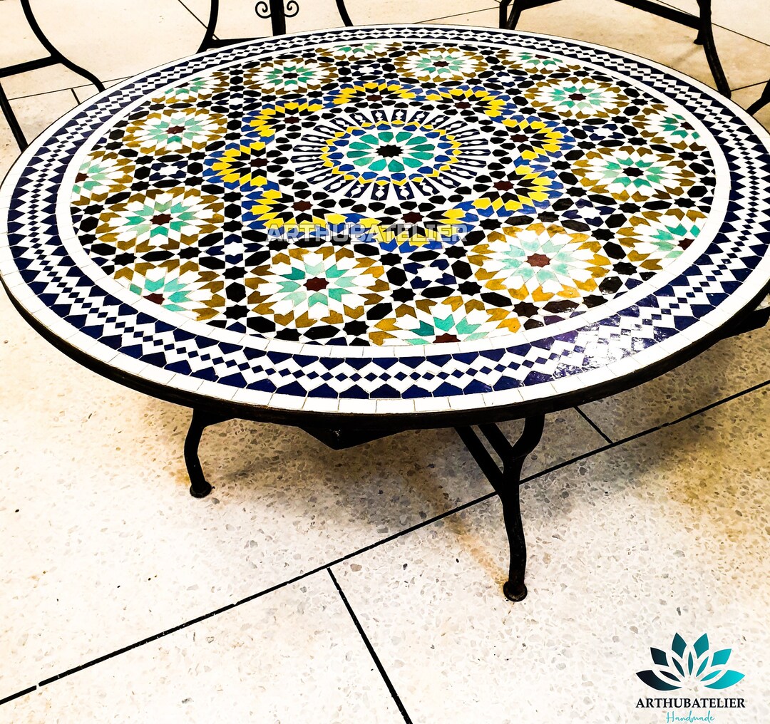 Mosaic Table Flower Shaped 100% Handcrafted for Outdoor and Indoor ...