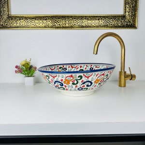 Flower Design Washbasin Bathroom Vessel Sink, Counter Top Modern Vanity ...