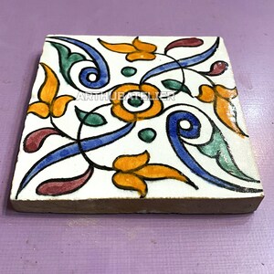 Ceramic Tiles Hand Painted Floral Tiles 4x4 100% Handmade for Bathroom ...