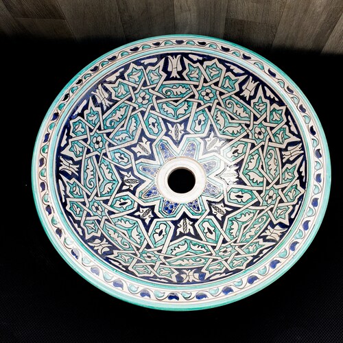 Ceramic Sink / Bathroom Sink / Countertop Basin / Hand Painted | Etsy