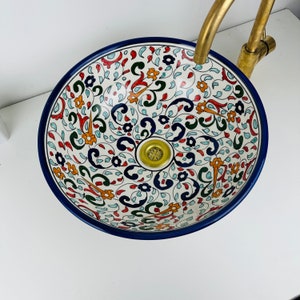 Flower Design Washbasin Bathroom Vessel Sink, Counter Top Modern Vanity ...
