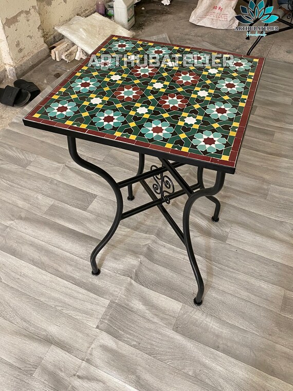Moroccan Mosaic Table Moorish Mosaic Table Mosaic Square | Etsy