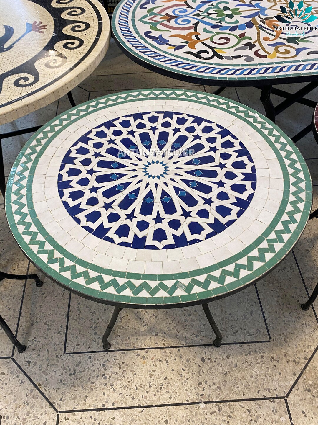 Table Made From Mosaic 100% Handcrafted Tiles for Outdoor and Indoor ...