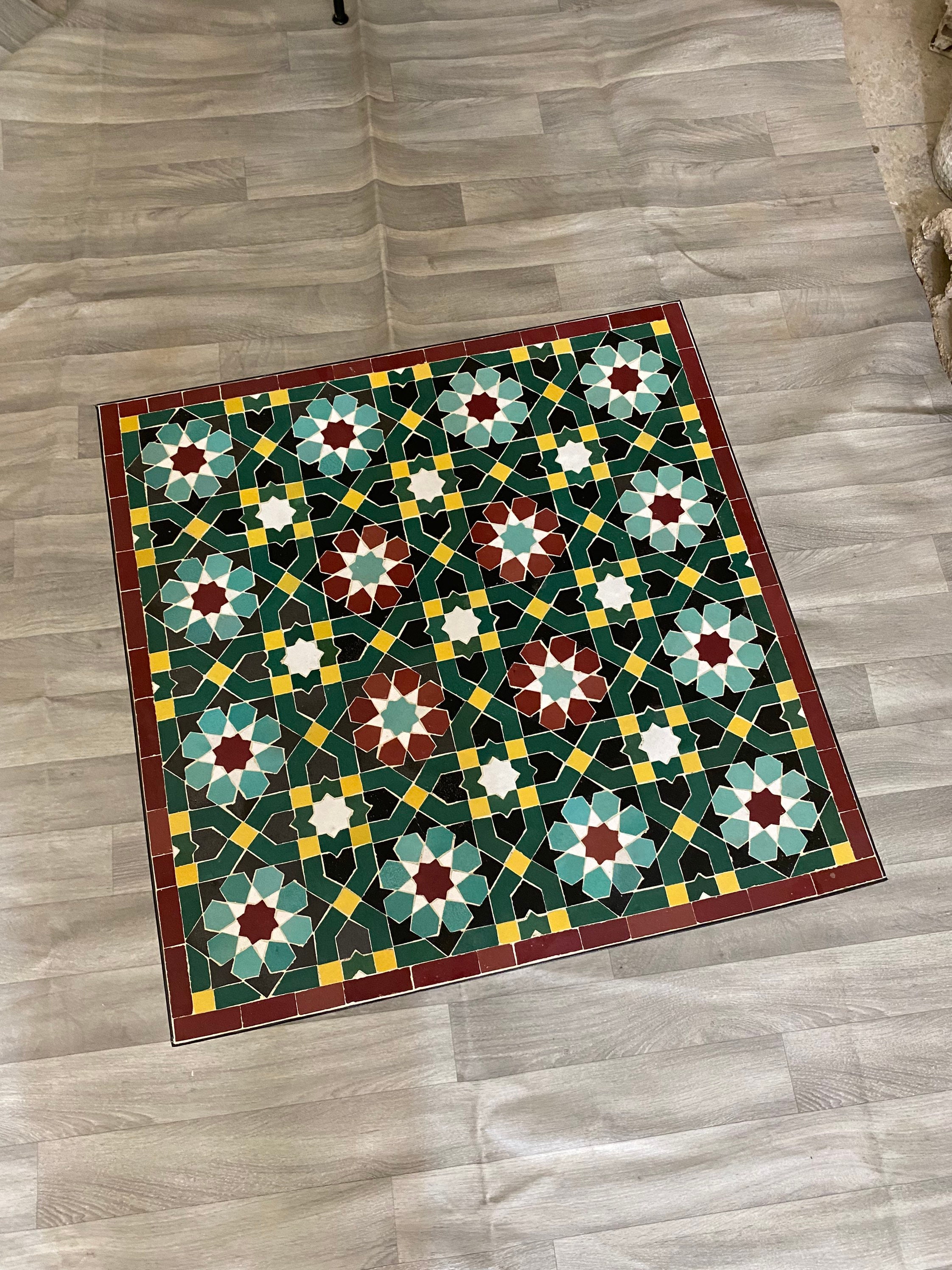 Moroccan mosaic table Moorish Mosaic Table Mosaic square | Etsy