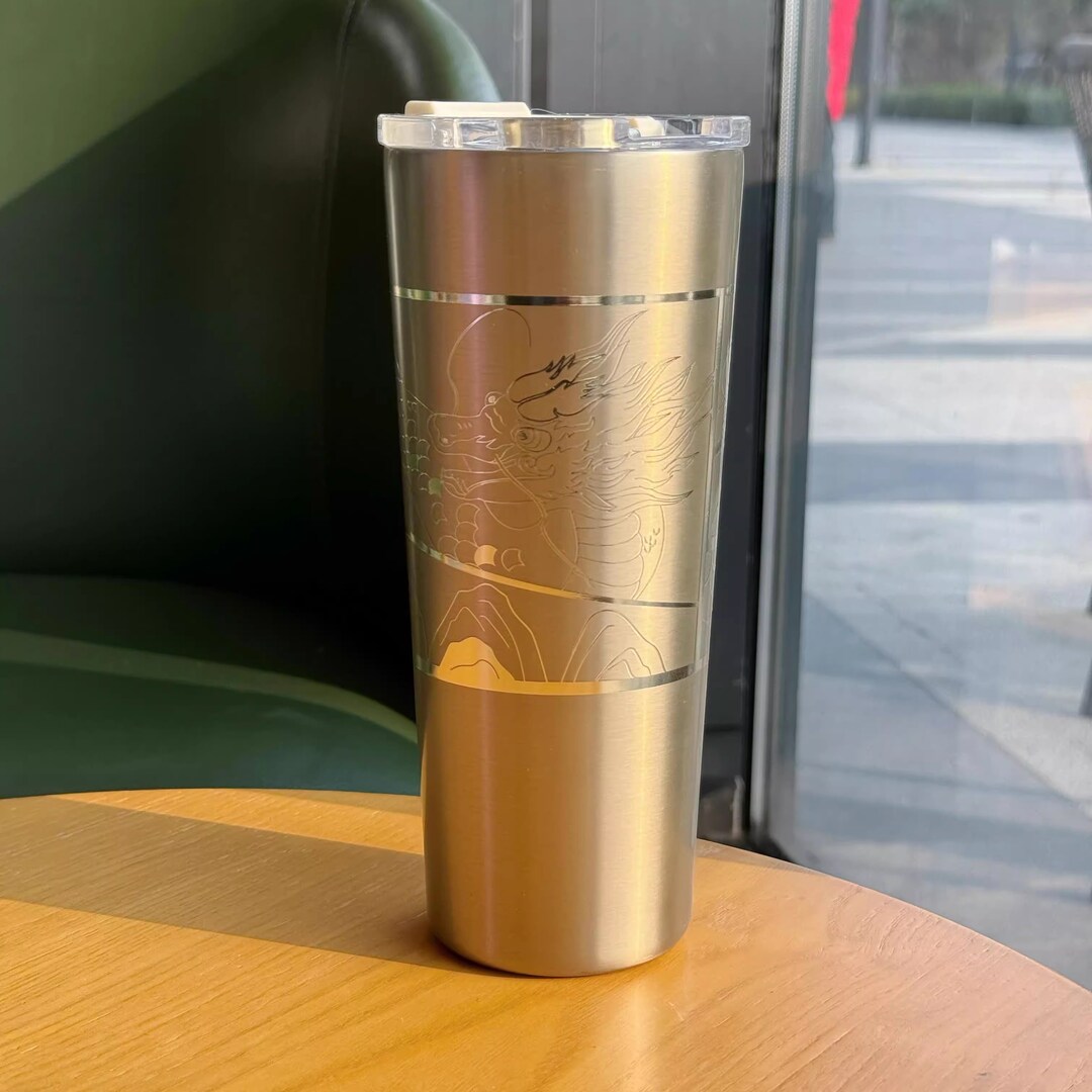 Starbucks China 2024 the Year of Dragon Classic 20oz/591ml Gold SS Tumbler - Etsy