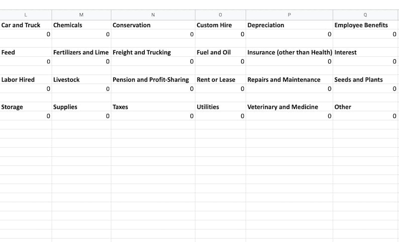 Farm Expense Report Template - Etsy