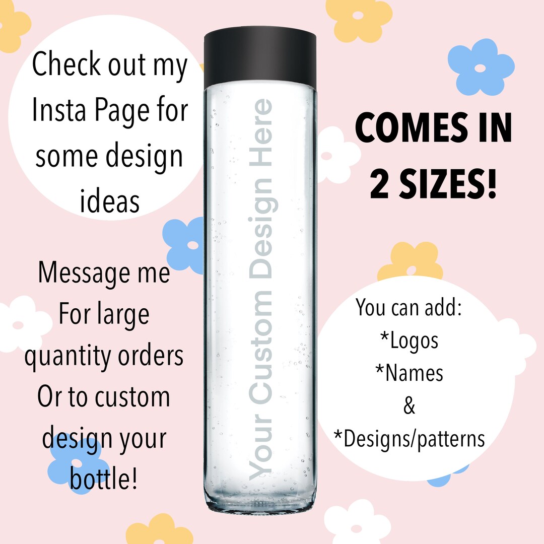 Custom Glass Water Bottles | Etched Glass | Permanent - Etsy