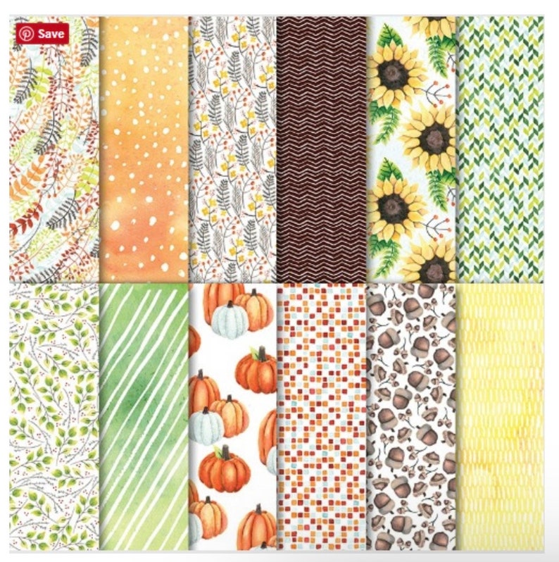 6 Full Sheets painted Autumn Designer Series Paper by Stampin Up, 12 X ...
