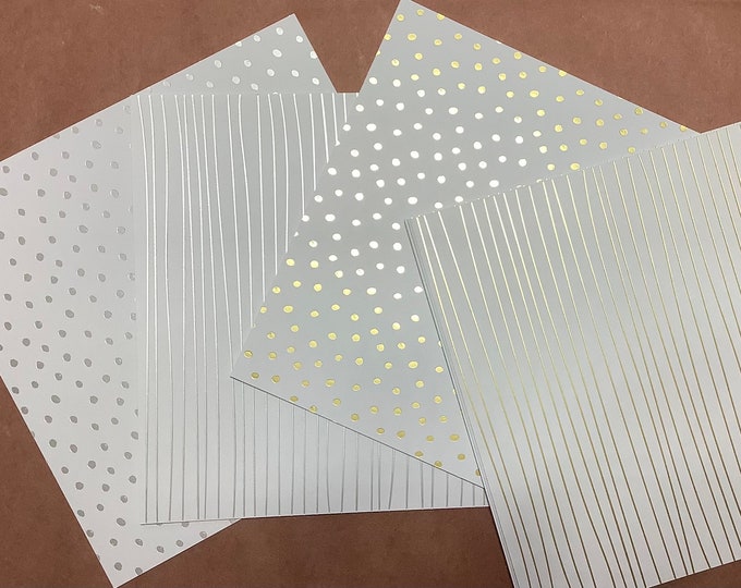 8 Sheets - Siver and Gold Specialty Paper by Stampin Up, Cut 6” X 6”, a ...