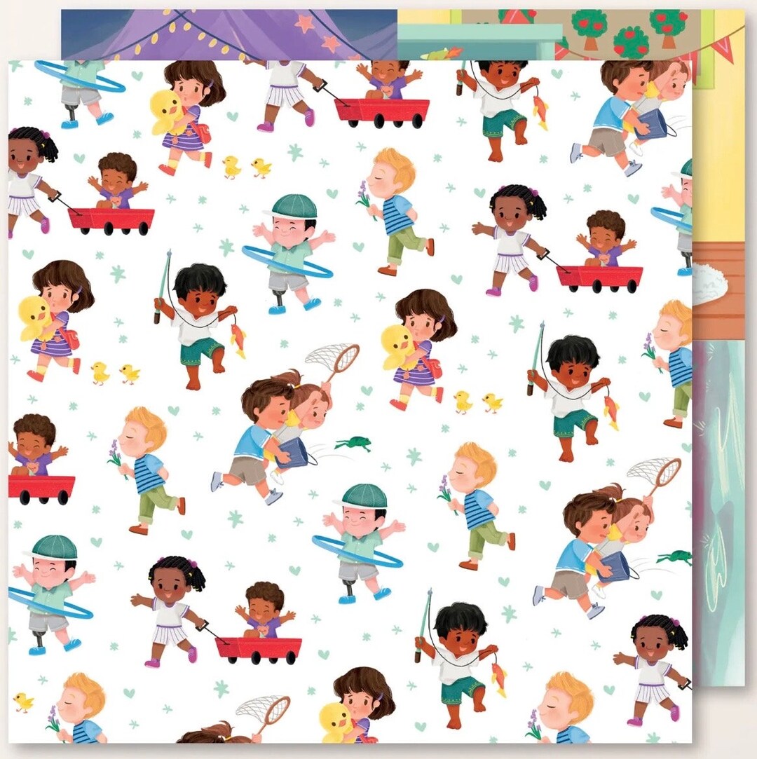 Just Kiddin' Designer Paper by Stampin up - Playful Children Prints ...