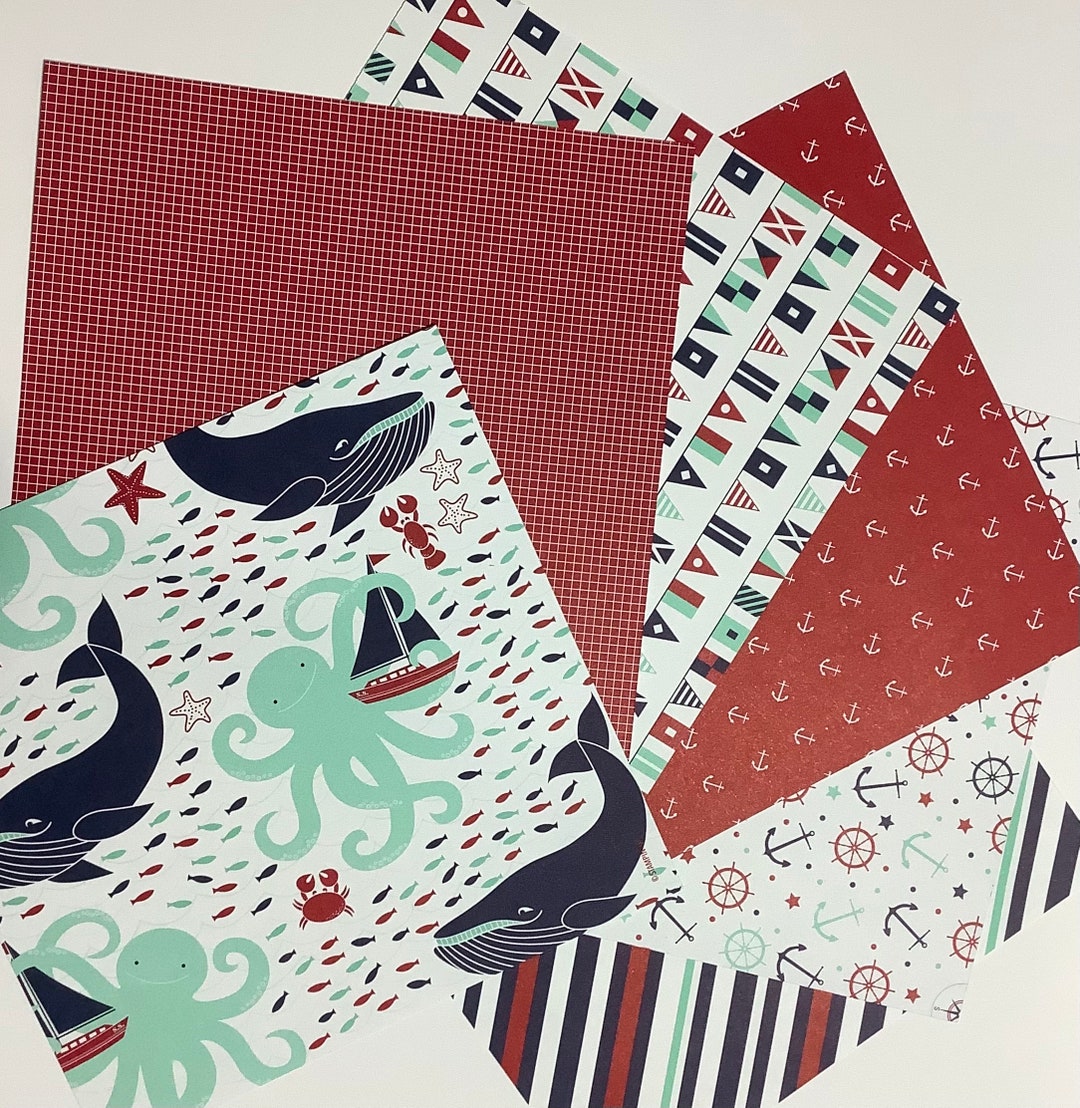 10 Sheets - Maritime Designer Series Paper SAMPLER by Stampin Up, Cut 6 ...