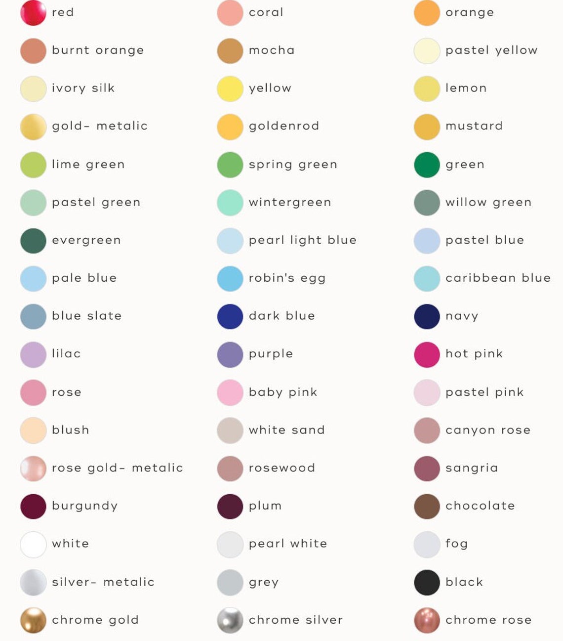 Balloon Color Samples - Etsy