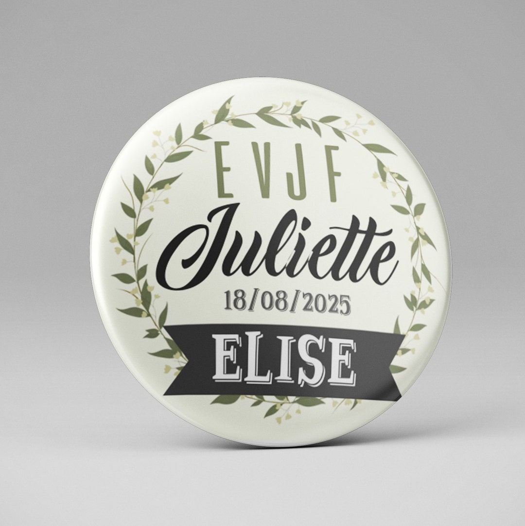 Badge EVJF 37mm Enterrement Vie De Jeune Fille Personnalisé - Etsy