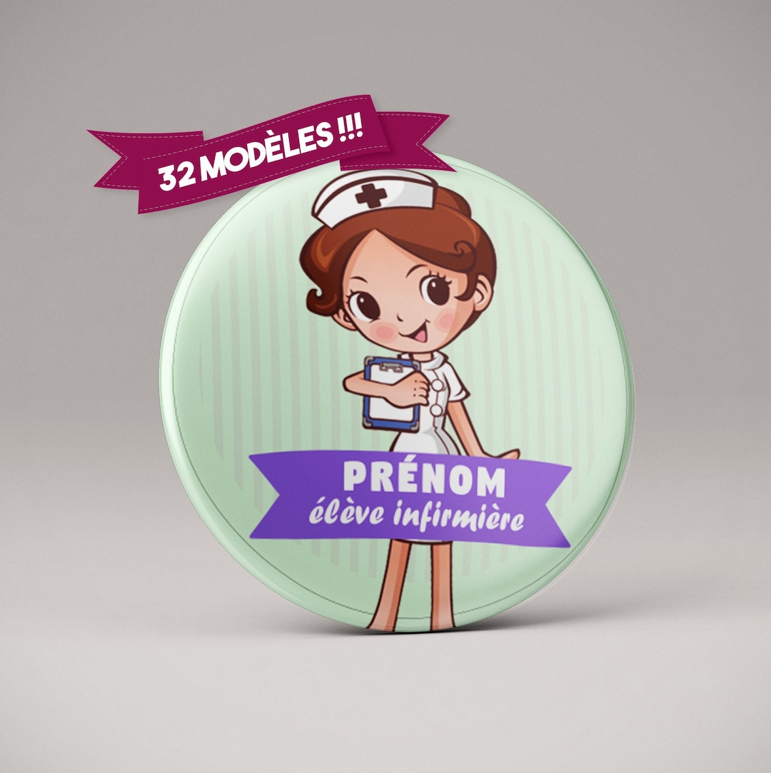 Badge infirmière personnalisé / ash / aide soignante / métiers du ...