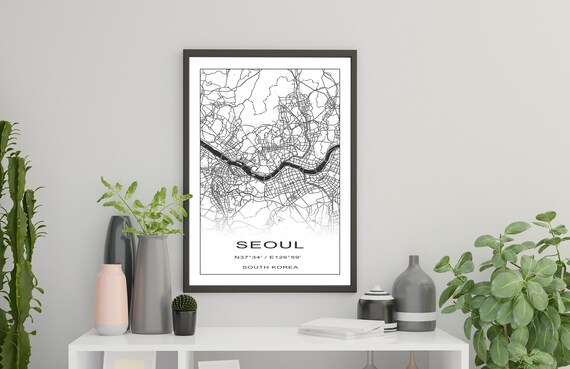 Art & Collectibles Prints BTS Map of the Seoul Art Print Series Digital ...