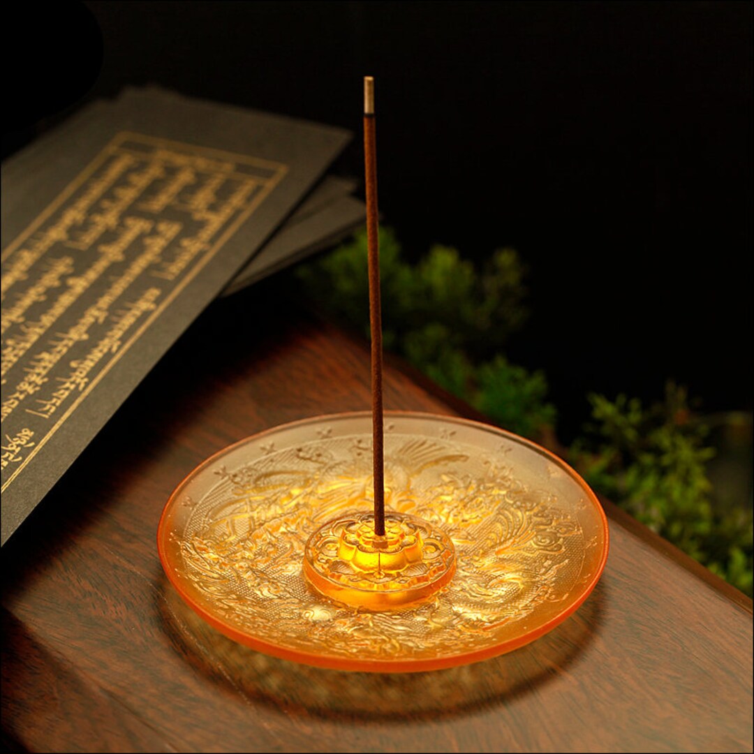 Meditation Liu Li Glass Incense Stick Holder Serenity - Etsy