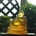 Liu Li Glass Amber Color Laughing Budda Statue Ornament Happiness ...