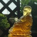Liu Li Glass Amber Color Laughing Budda Statue Ornament Happiness ...