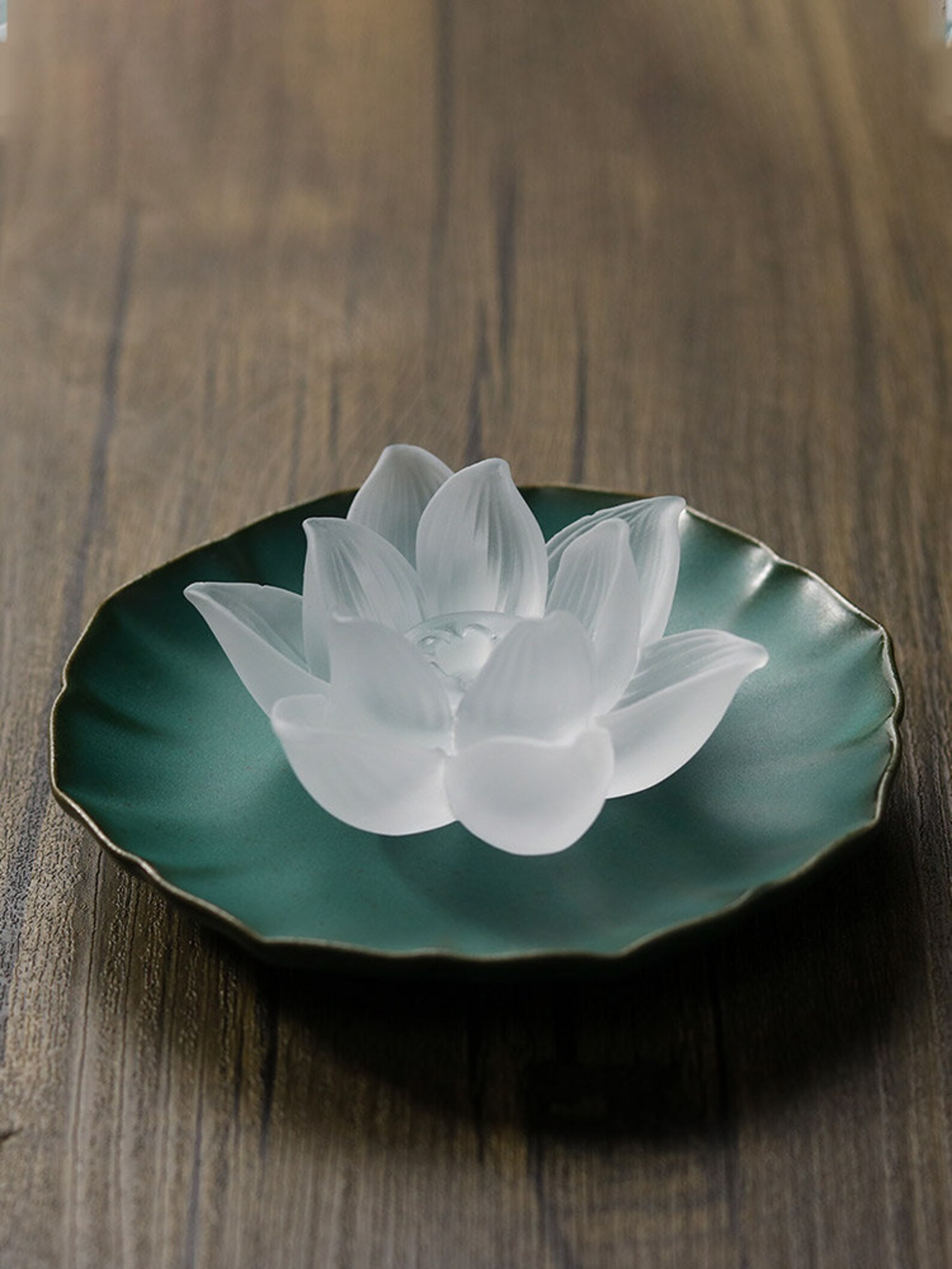 Meditation Liu Li Glass Lotus Incense Stick Holder With - Etsy
