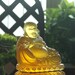 Liu Li Glass Amber Color Laughing Budda Statue Ornament Happiness ...