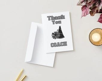 PRINTABLE Team Thank You Card for Cheerleading Coach, Instant Download ...