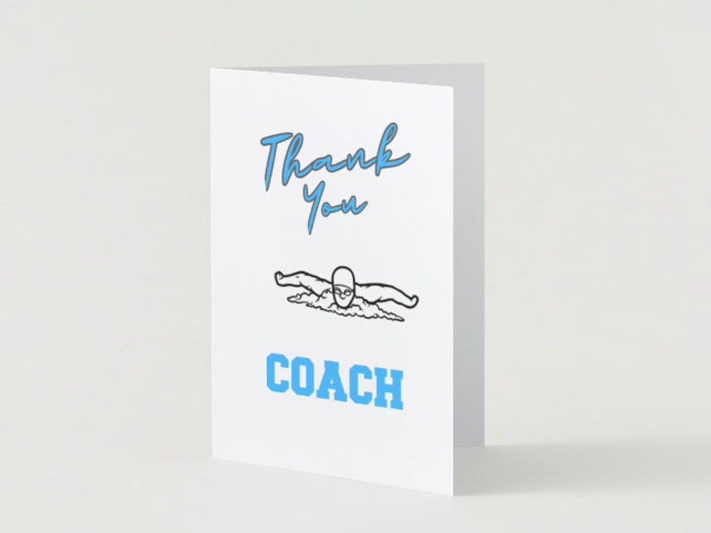Swim Coach Thank You Card - Etsy