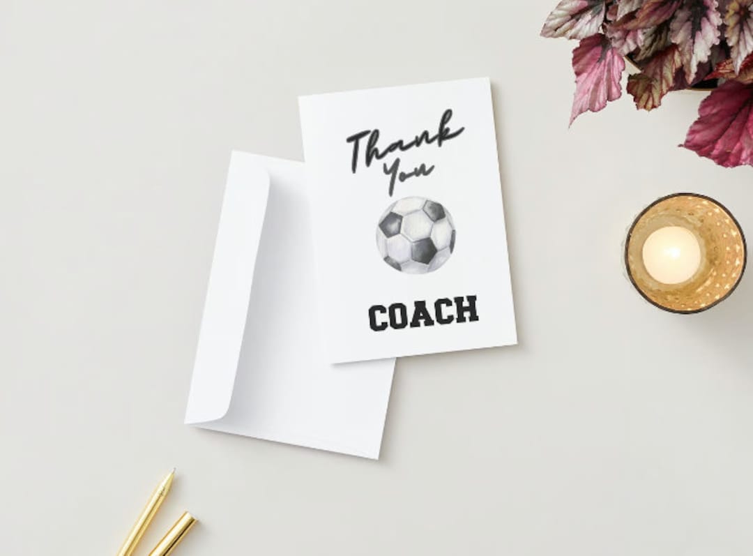 Soccer Coach Thank You Card - Etsy