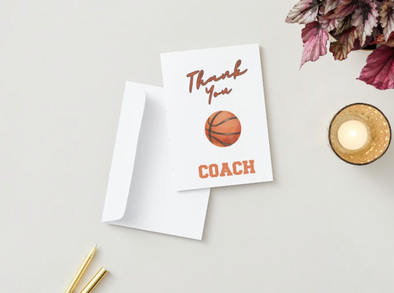 Basketball Coach Thank You Card - Etsy