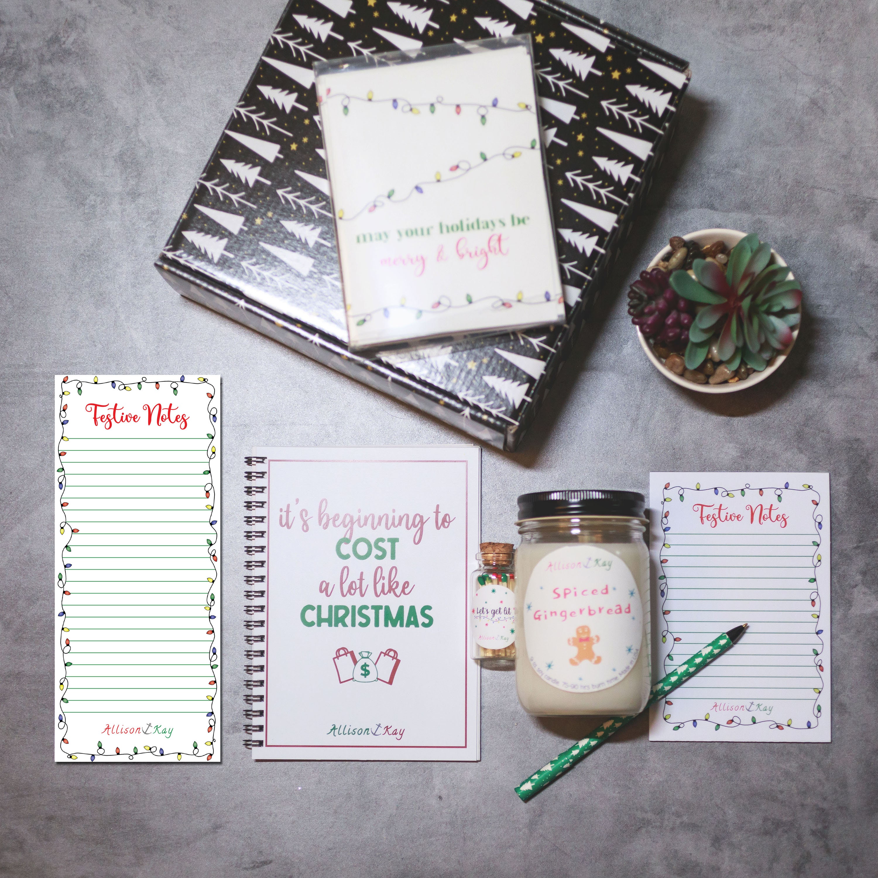Christmas Lights & Festive Notes Rectangle Lined Notepad - Etsy