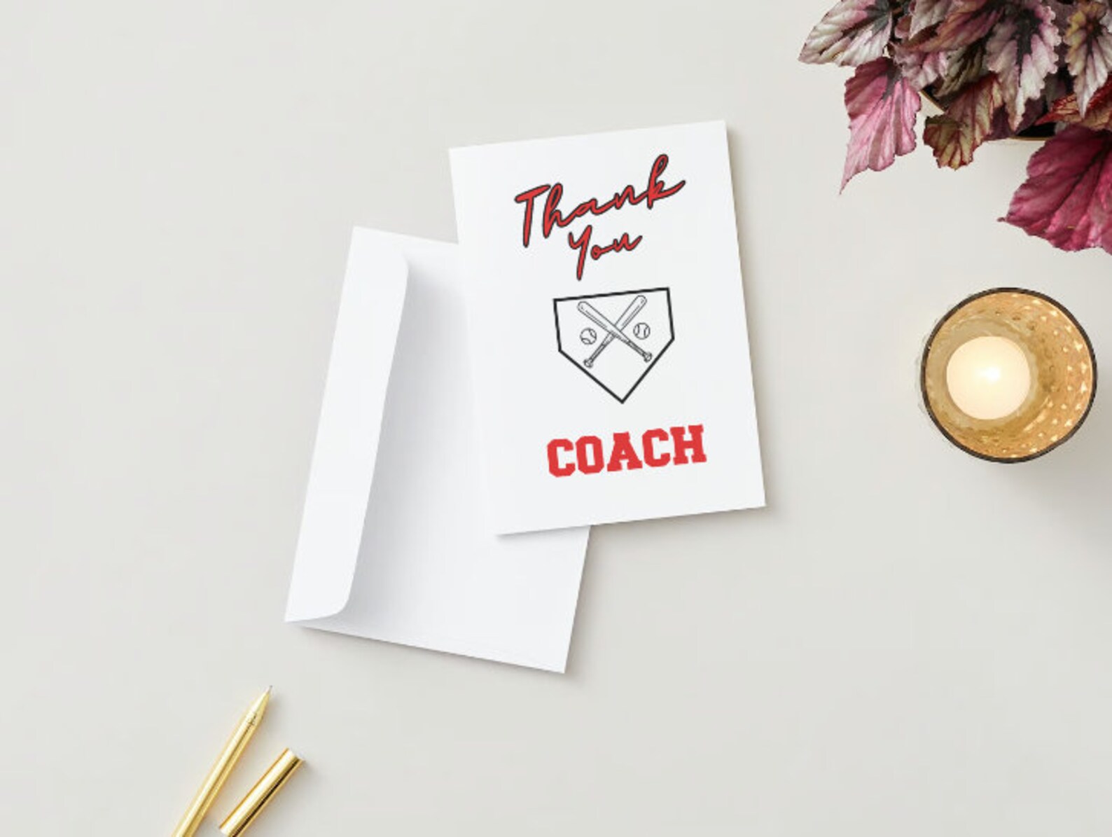Baseball Coach Thank You Card - Etsy