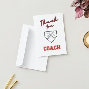 Baseball Coach Thank You Card - Etsy