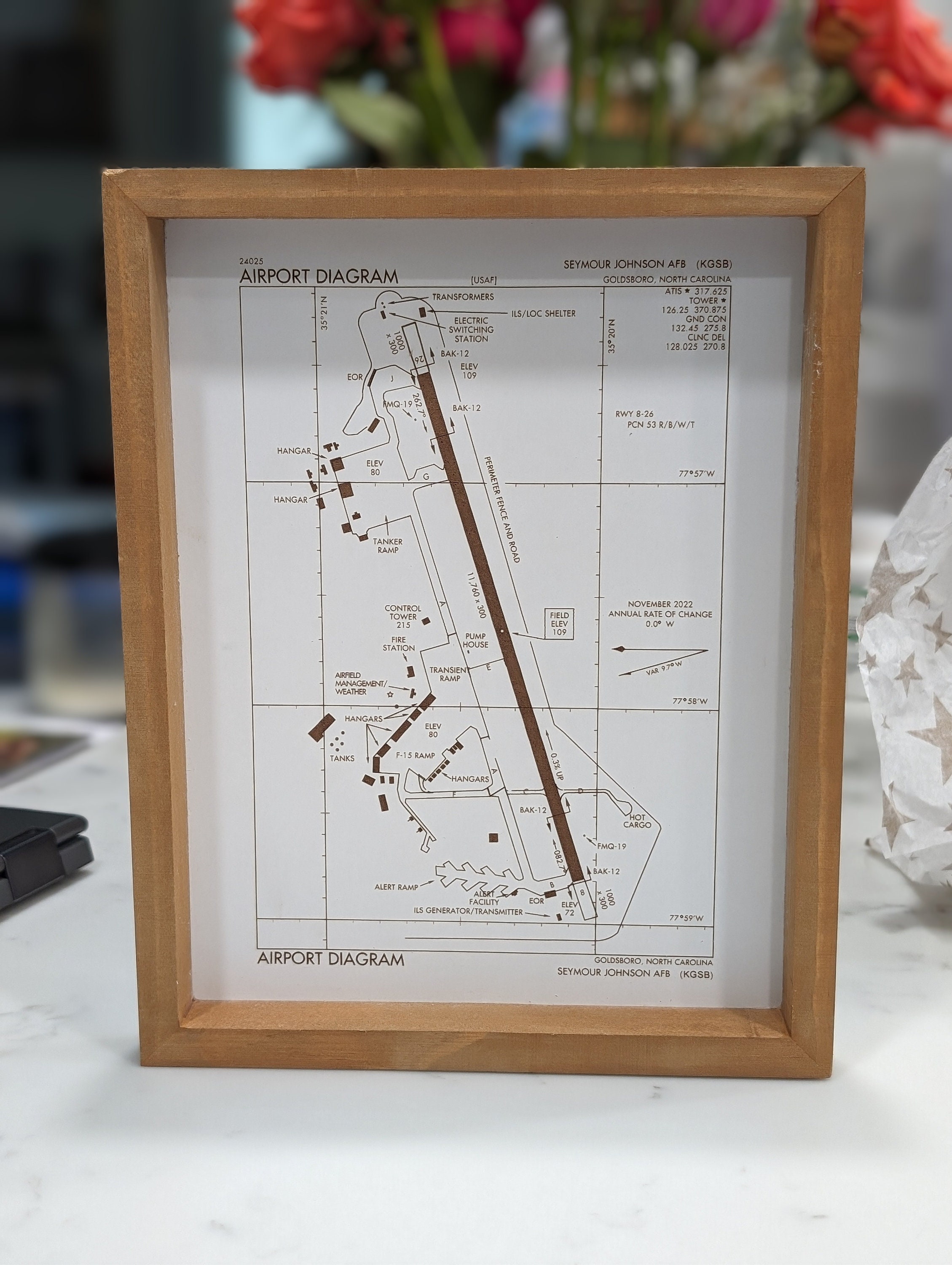 Wooden Airport Map Chart Diagram Flightaware CFI IFR Pilot Flyer ...