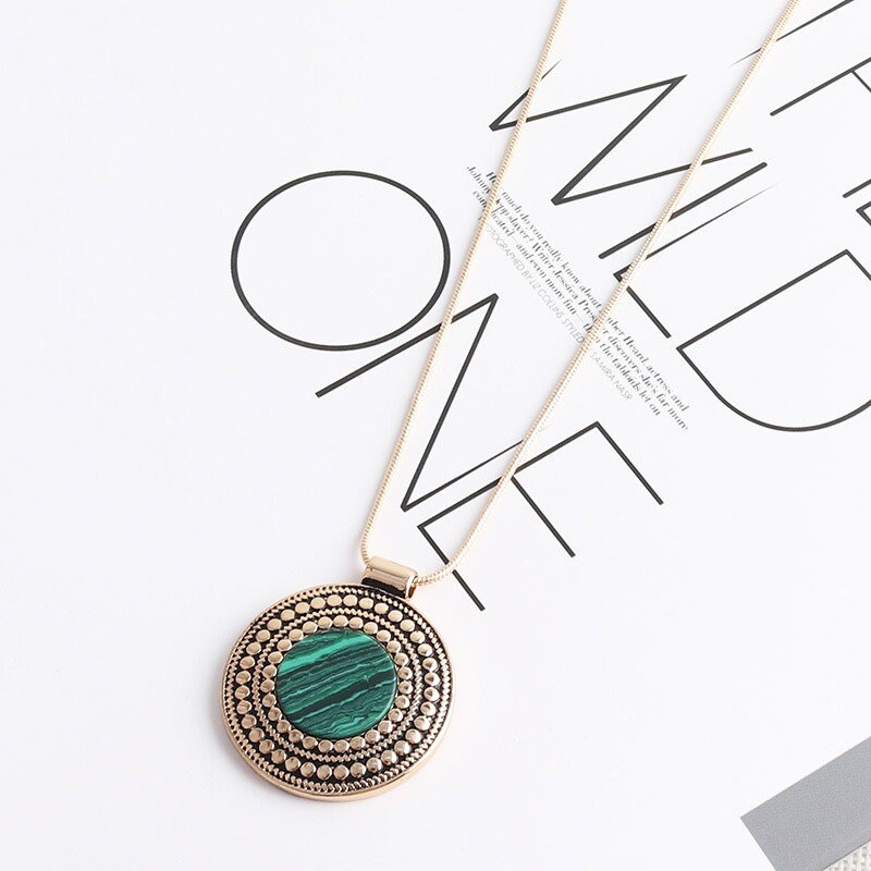 Georgina Stone Vintage Long Necklace - Etsy