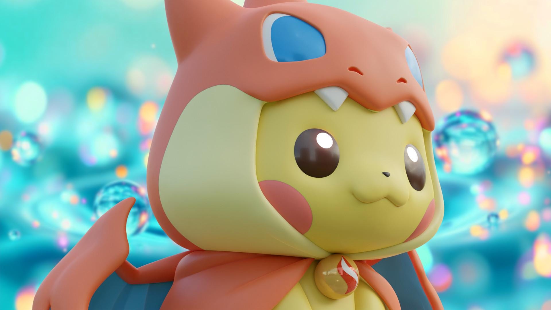 Pikachu in Mega Charizard Y Costume 3D Printable Model (STL) - Etsy