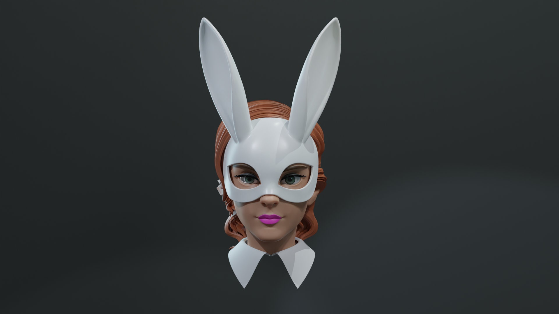 Bunny Gothic Half Mask 3D Model - Etsy