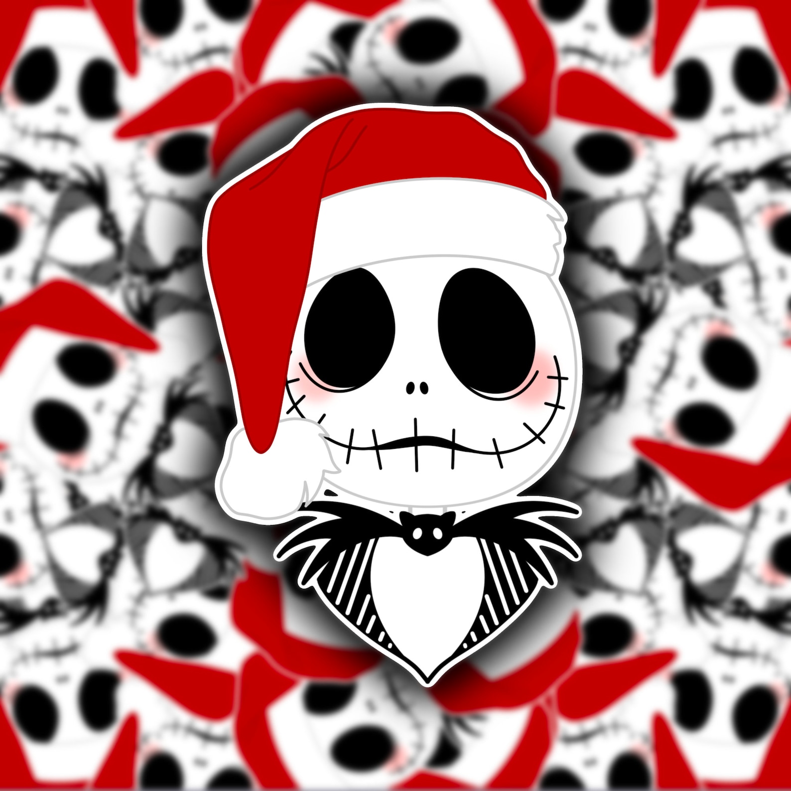 Jack Skellington pegatina de Navidad | Etsy