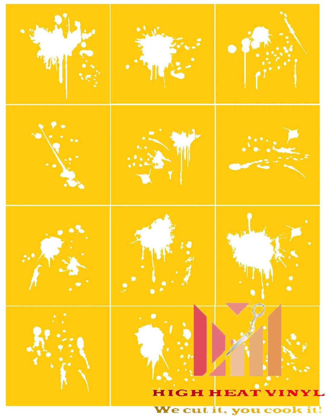 High Heat Duracoat Vinyl Stencil 10" X 12" - Blood Splatter Styling - Etsy