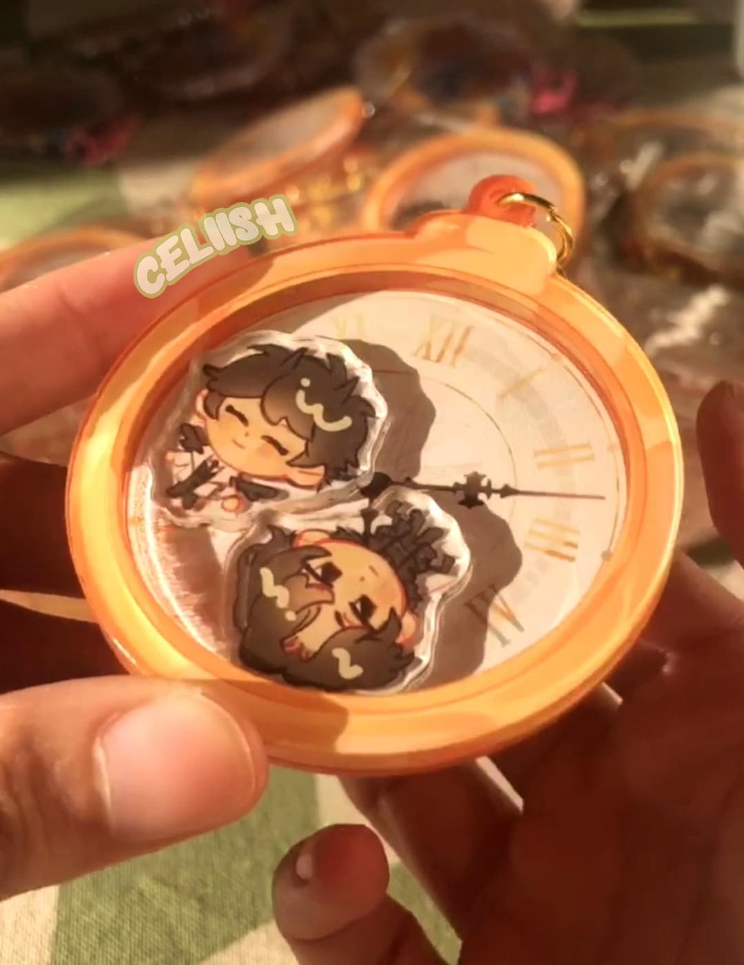 ORV Golden Clock Shaker Acrylic Charm - 2.75" YJH, KDJ - Etsy