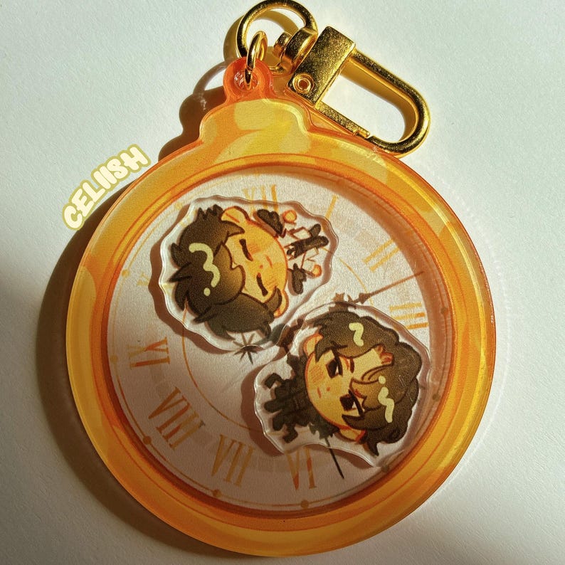 ORV Golden Clock Shaker Acrylic Charm - 2.75" YJH, KDJ - Etsy
