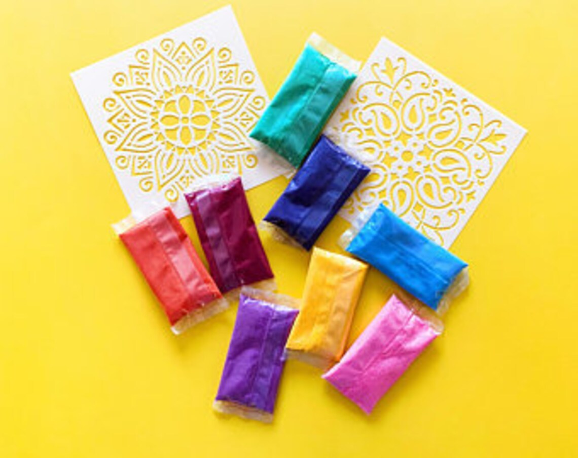 2 Oz Packets of Multi Color Premium Holi Color Powder, Holi Powder ...