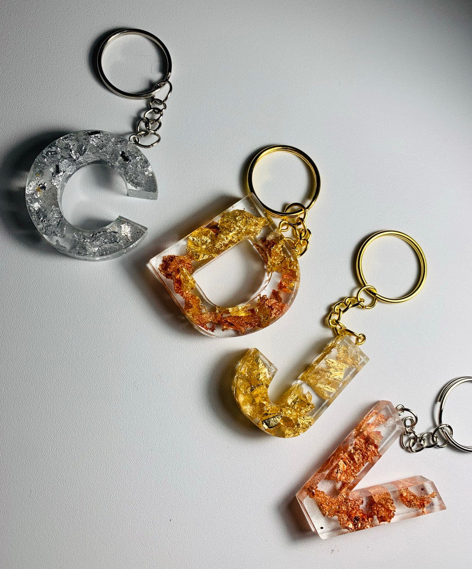 Keychain Letter Keychain Personalized Keychain Floral - Etsy Canada